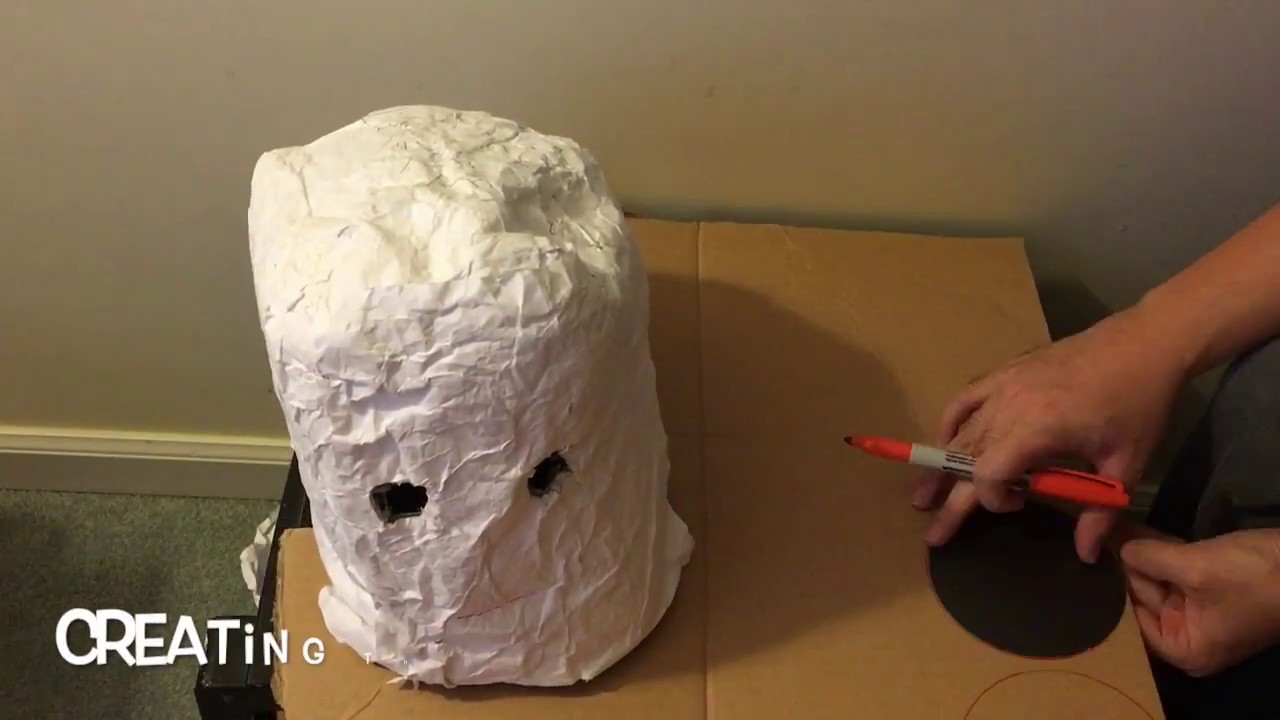 Creating a Paper Mache Frankenstein Halloween Mask - YouTube