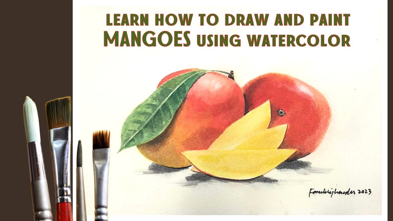 Learn how to draw and paint mangoes using Watercolors | Irwin Mango ...