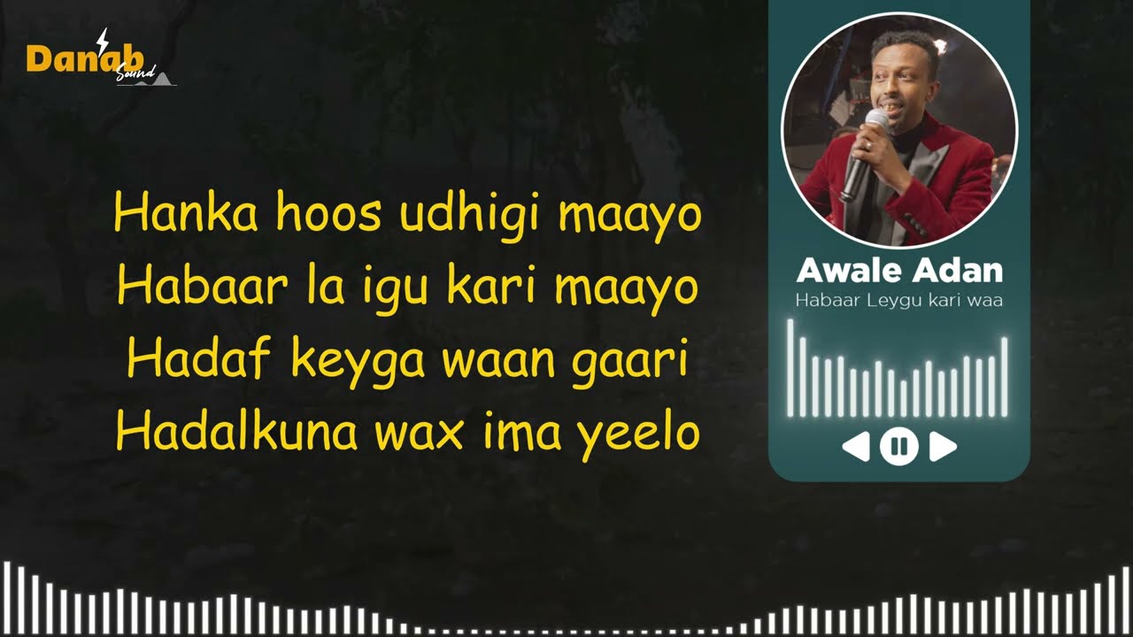 AWALE ADAN | HABAAR LEYGU KARI WAA | OFFICIAL MUSIC 2023 DANAB SOUND ...
