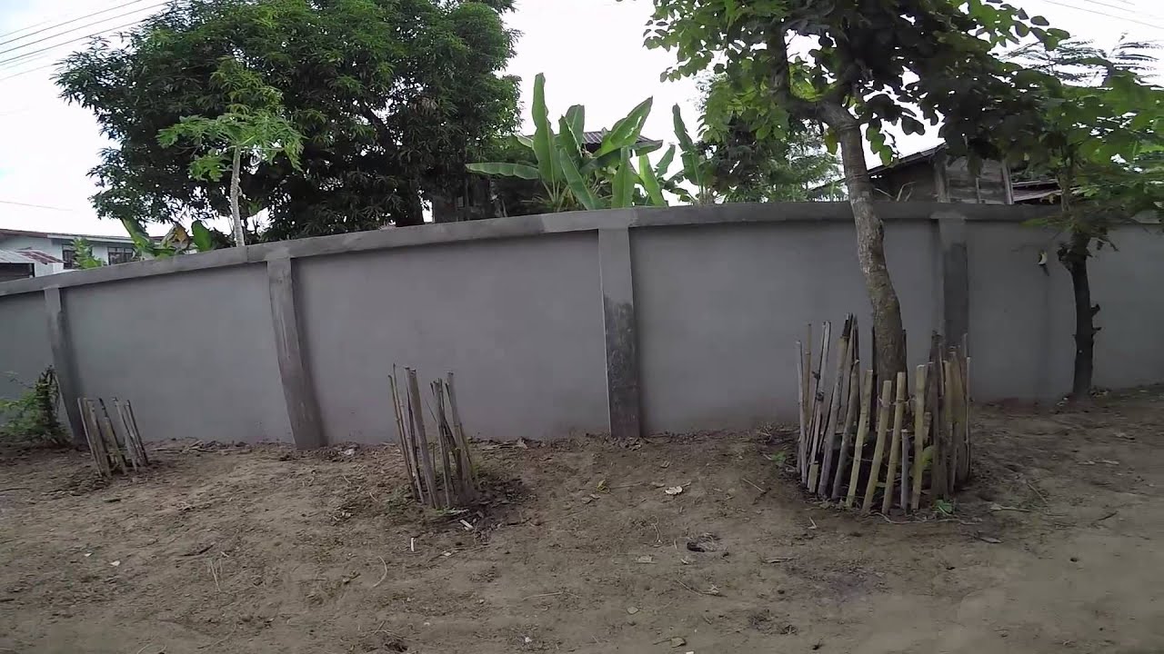 perimeter wall construction part 2 - isaan Thailand - YouTube