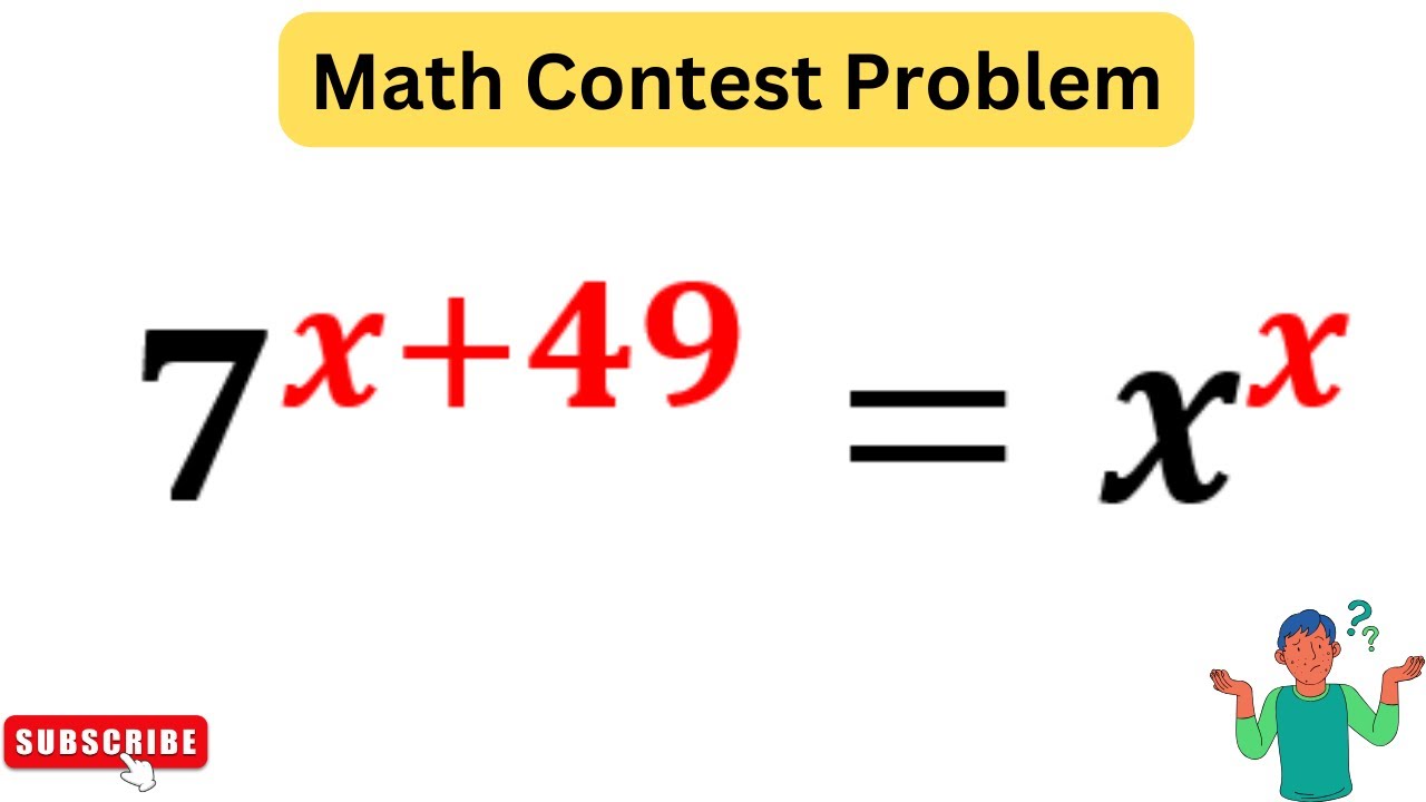 7^x+49=x^x | Math Contest Problem | Exponent Problem - YouTube