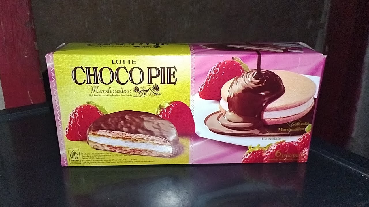 Review Produk #3326: Lotte Choco Pie Strawberry - YouTube