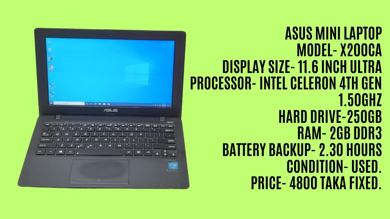 Asus 4th Gen-Mini laptop-250GB HHD-2GB Ram - YouTube