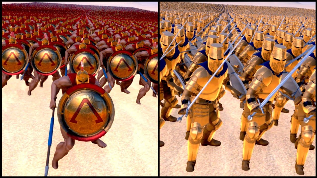 500 Golden Knight vs Leonidas with 10,000 Spartans - Ultimate Epic ...