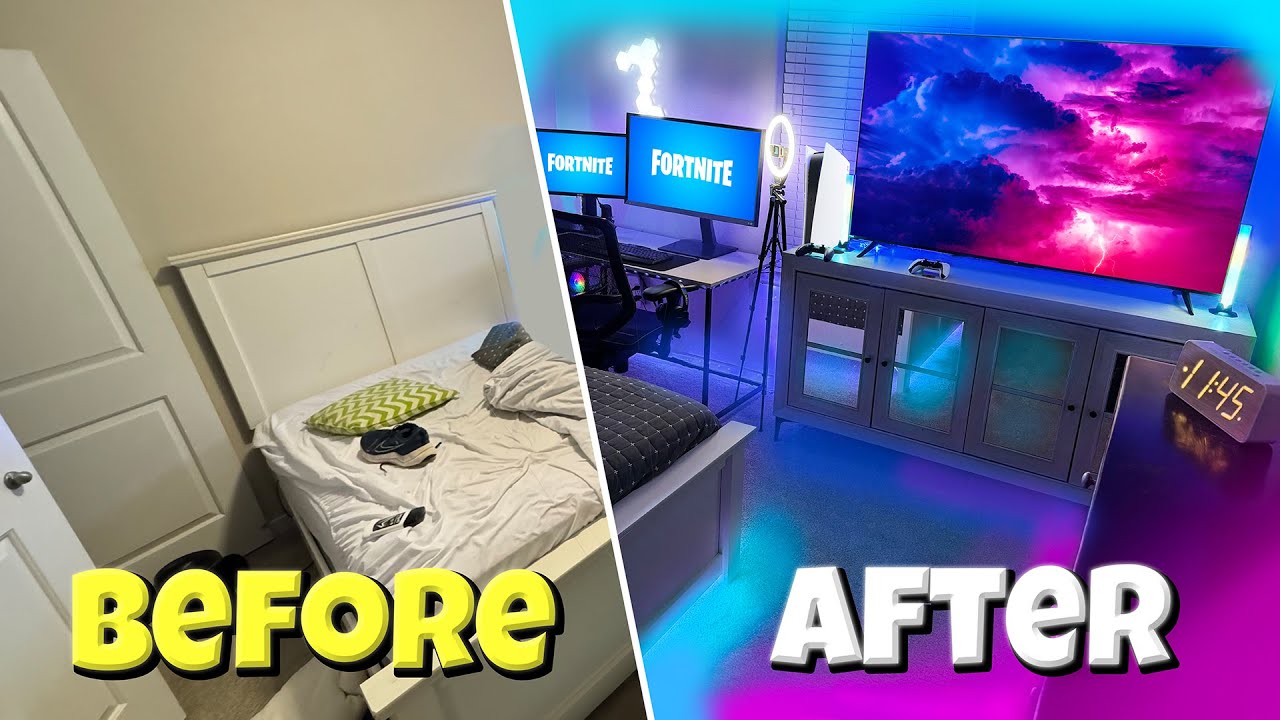 I turned my brothers messy room into his DREAM gaming setup *everyone ...