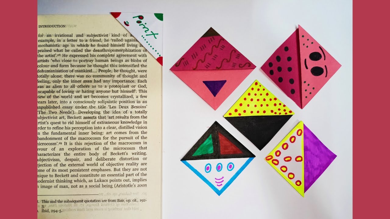 How to make Paper Bookmark| Corner Bookmark ideas - YouTube