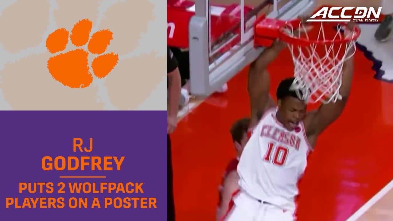 Clemson's RJ Godfrey Puts 2 Wolfpack Players On A Poster - YouTube