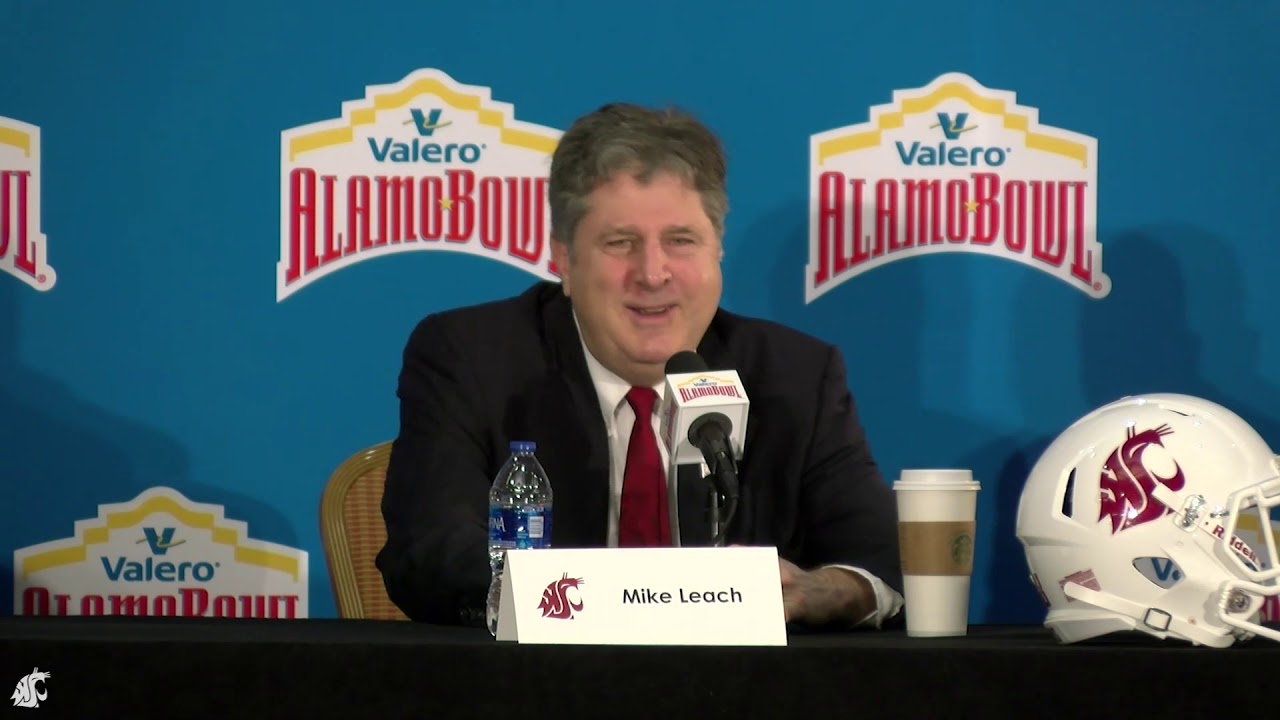 WSU Football: Mike Leach Alamo Bowl Press Conference Dec. 27 - YouTube