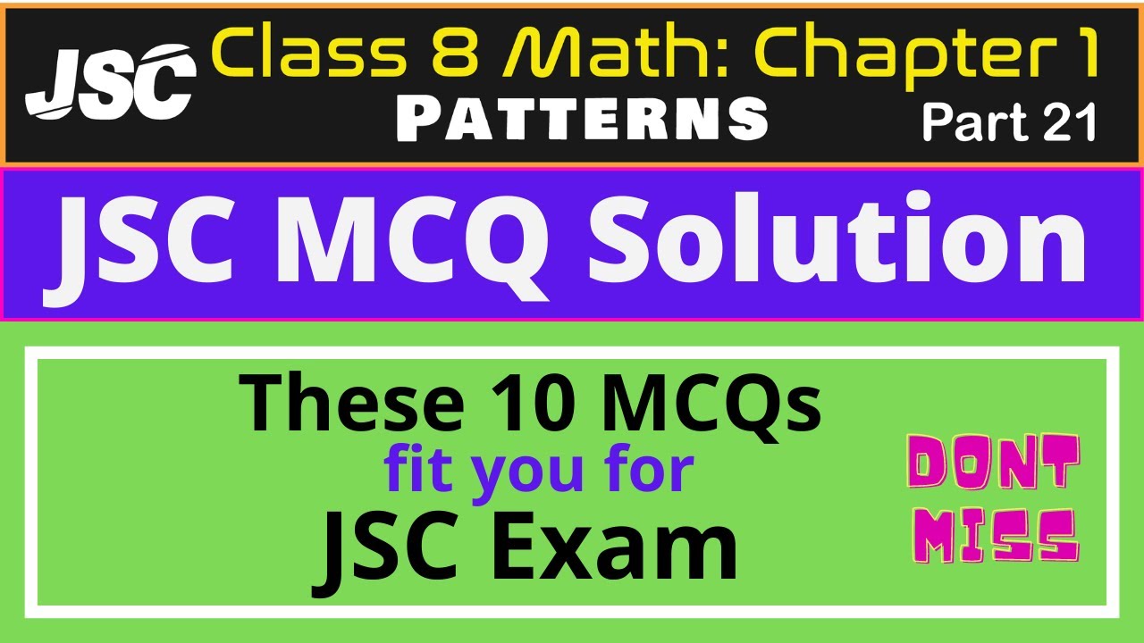 Class 8 Math Chapter 1 | JSC Math Chapter 1 | Patterns | JSC MCQ - YouTube