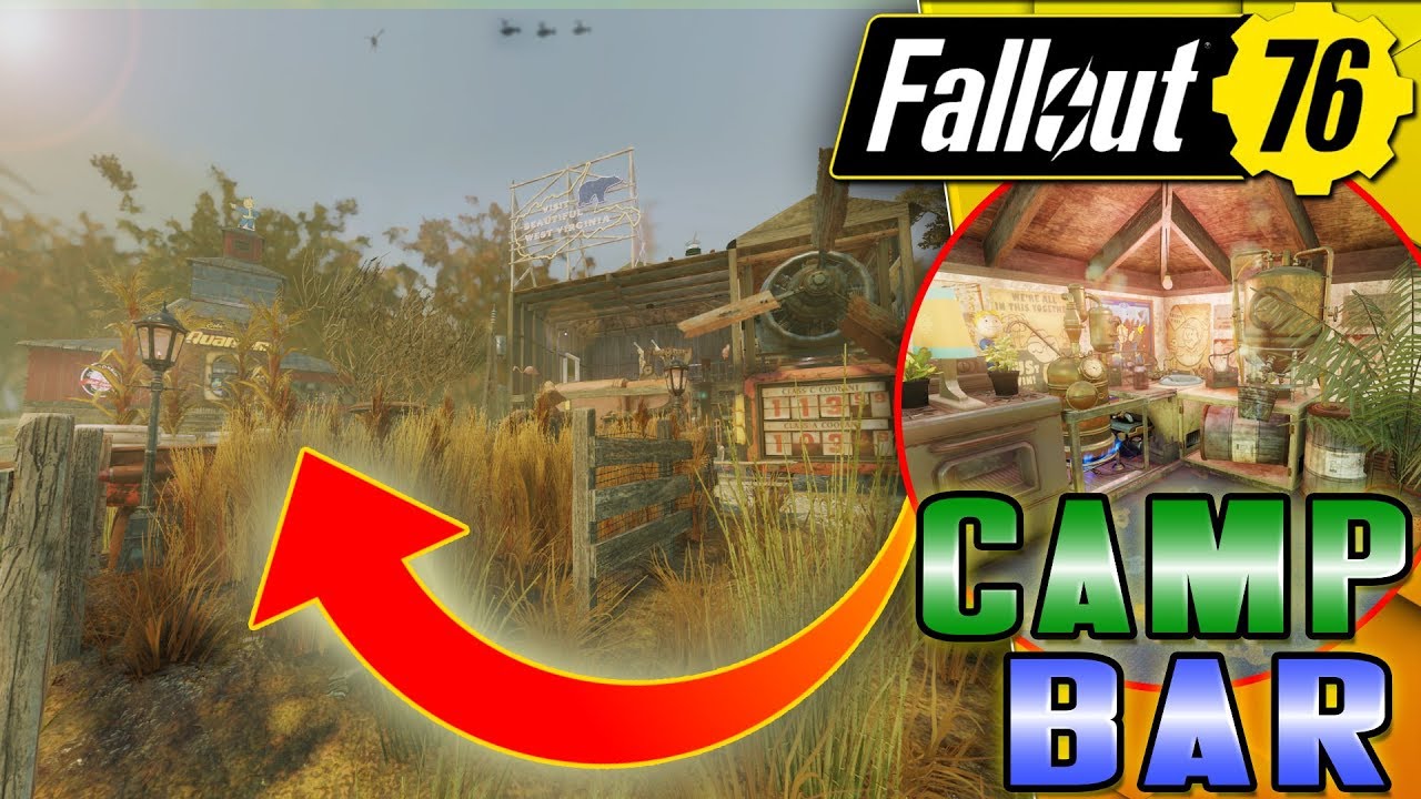 WHISKEY BAR & INTERIOR BRAHMIN BUILD! - #FALLOUT76 SETTLEMENT BUILD ...