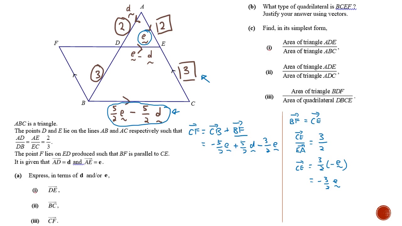Geometrical Problems Involving Vectors and Ratios of Areas - YouTube