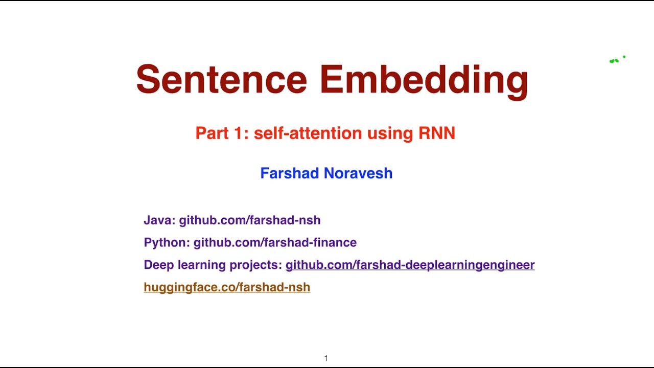 Part 1: self-attention using RNN - YouTube