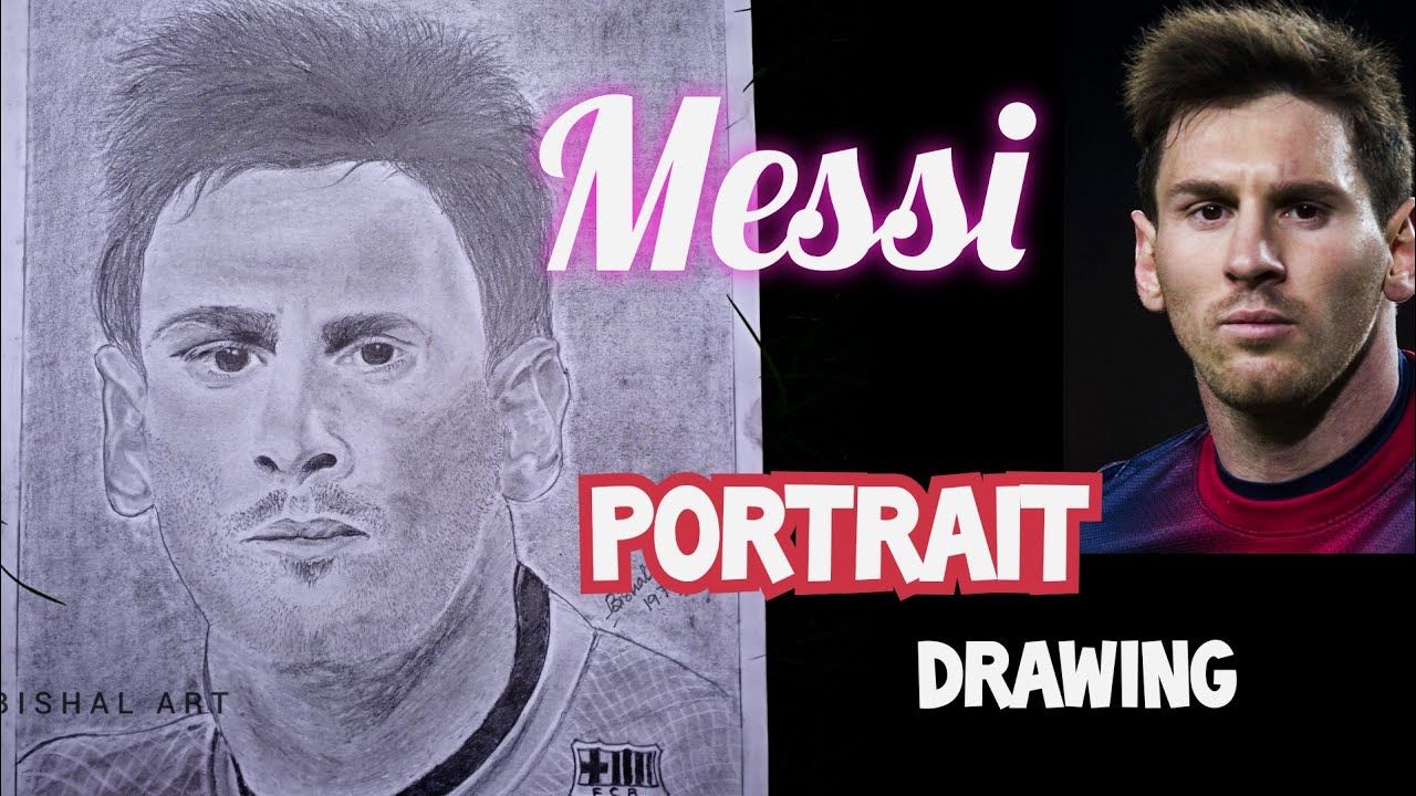 #LM10 #LionelMessi Lionel Messi Portrait Drawing - YouTube
