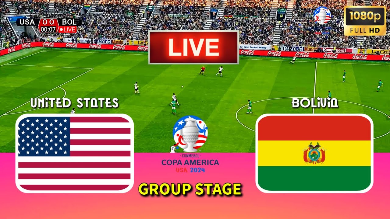 LIVE🔴| USA vs BOLIVIA - Copa America 2024 | Group Stage | Full Match ...