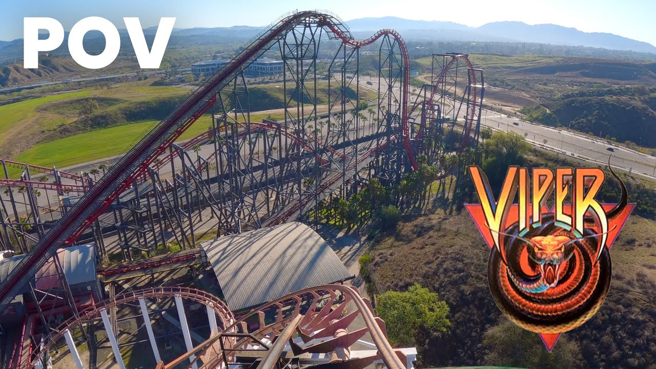 Viper Front Row POV Six Flags Magic Mountain | Arrow's Largest Custom ...