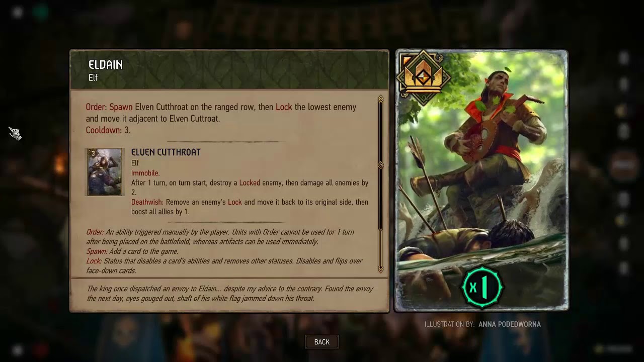 ELDAIN card - Thronebreaker - Gwent - YouTube