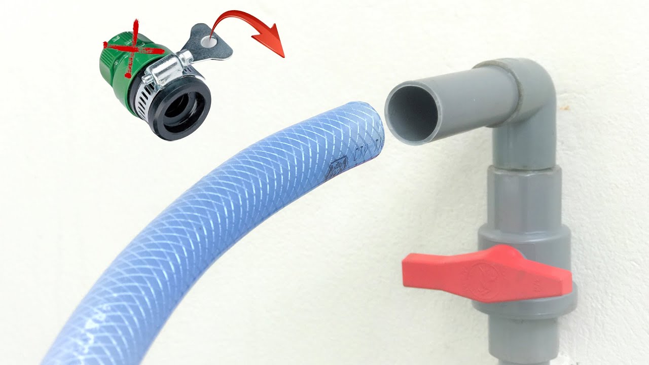 Experience from old plumber give me surprises! Connect hose to pvc ...