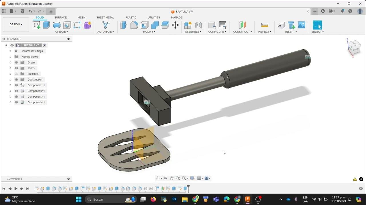 How to make a Spatula part #7 Autodesk Fusion 360 - YouTube