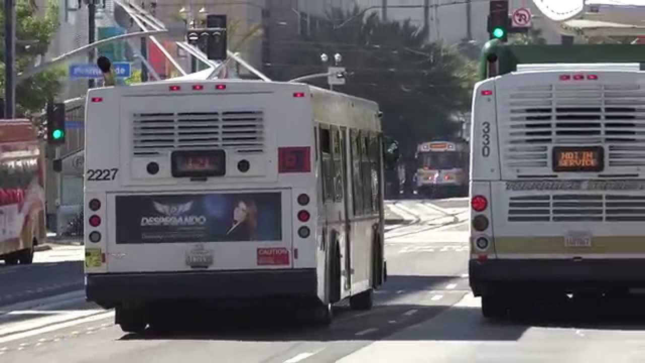 LONG BEACH TRANSIT LBT NEW FLYER D0LF BUS 2227 ON THE 121 ARRIVING TO ...