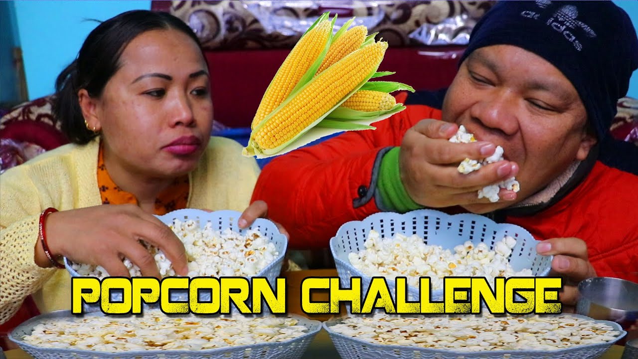 POPCORN 🍚 AND MILK COFFEE CHALLENGE | POPCORN EATING COMPETITION | BUDA ...