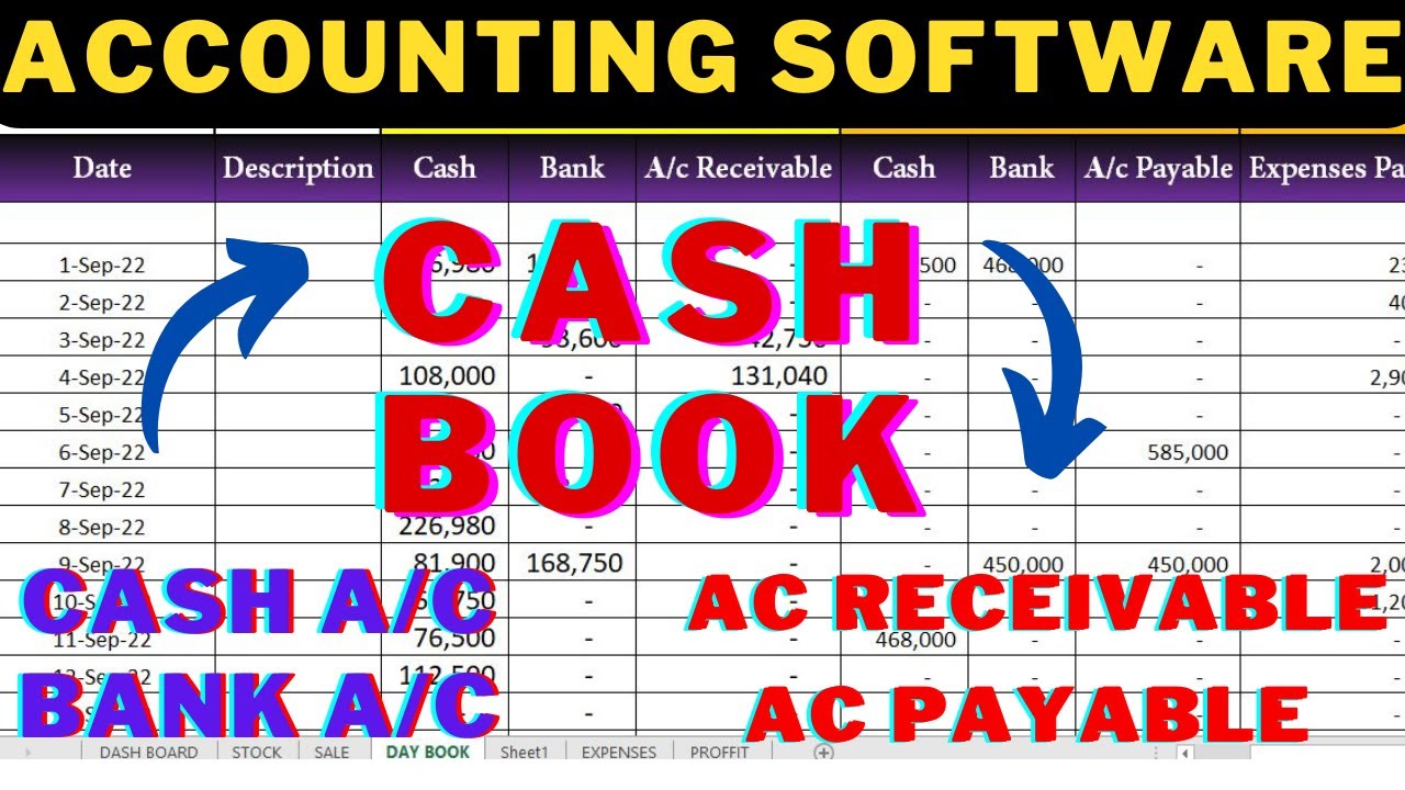 FULLY AUTOMATIC ACCOUNTING SOFTWARE IN EXCEL | CASH BOOK BANK BOOK ...