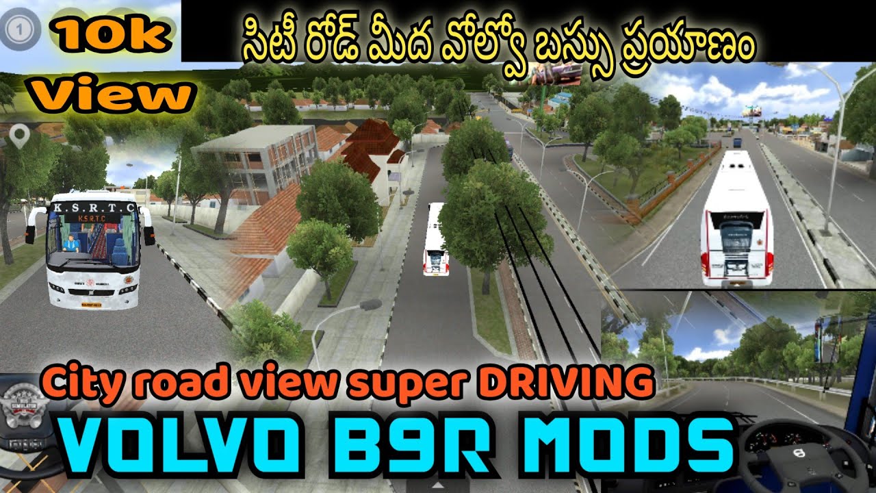 city road driving on volvo B9R bus | bus simulator game | Volvo B9R mod ...