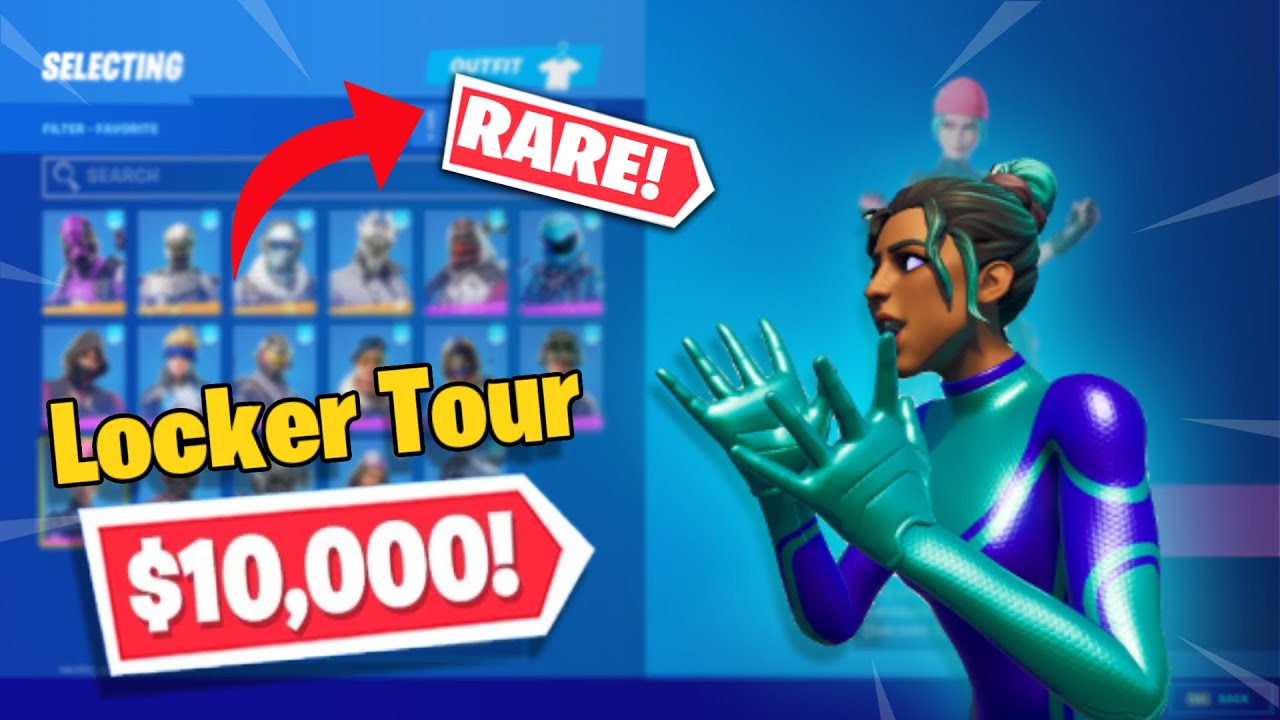 MY $10,000 FORTNITE LOCKER TOUR *RARE + OG* - YouTube
