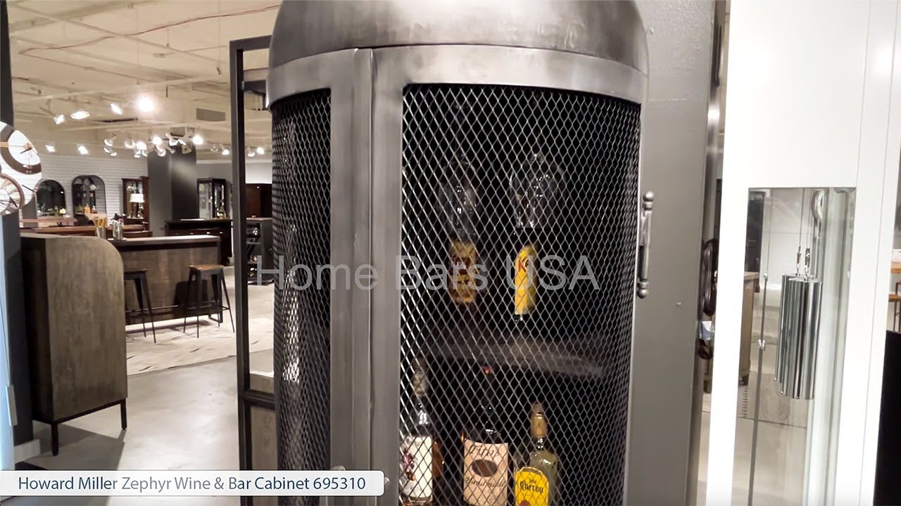 Howard Miller Zephyr Wine Bar Cabinet 695310 at Home Bars USA - YouTube