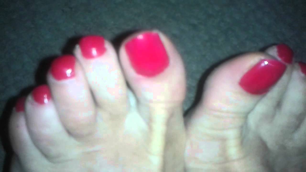 My Glossy Red Painted Toe Nails for My Foot Fans - YouTube