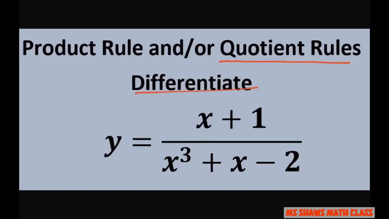 Find the derivative of (x+1)/(x^3 + x - 2). Quotient rule ...