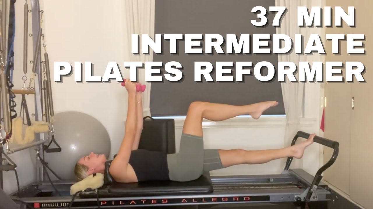 37 minute | Intermediate Reformer Pilates Workout Using Weights - YouTube