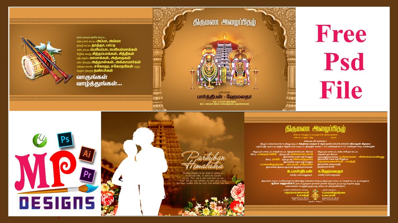 Wedding invitation Psd | Free Psd File | Mp Designs - YouTube