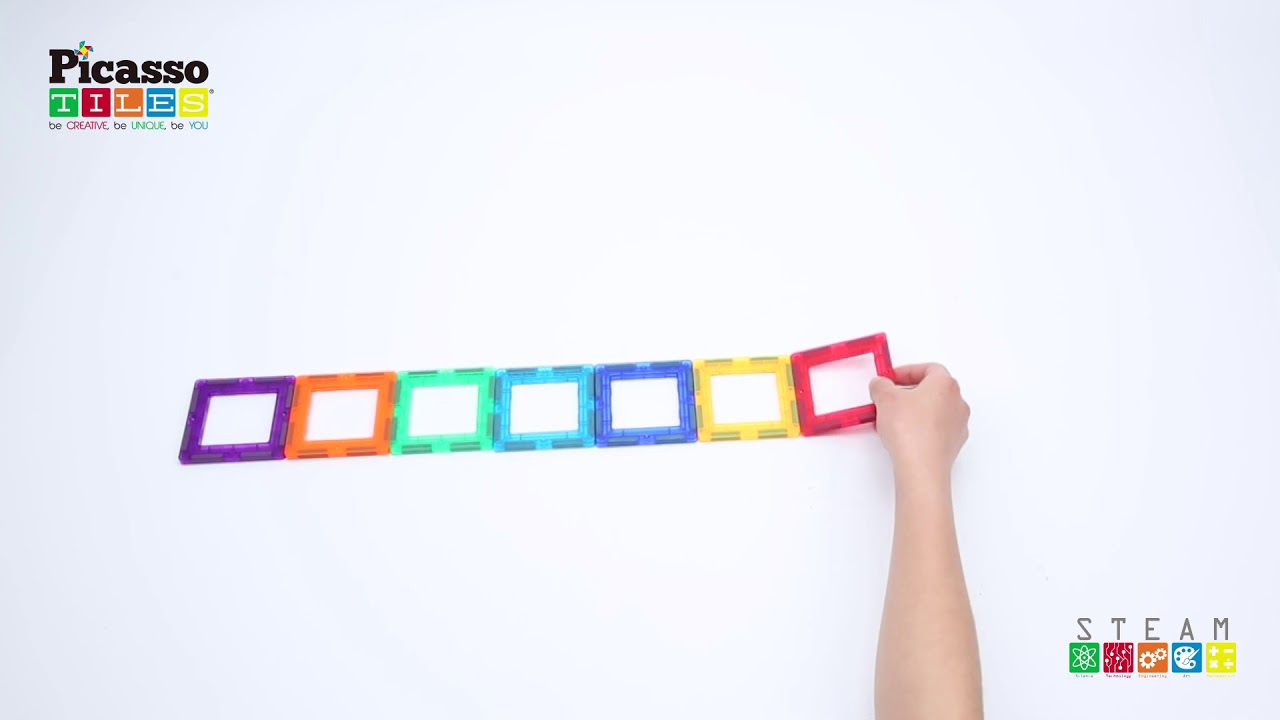 PicassoTiles PicassoToys 42 Piece Set Magnet Building Tile Block Set ...