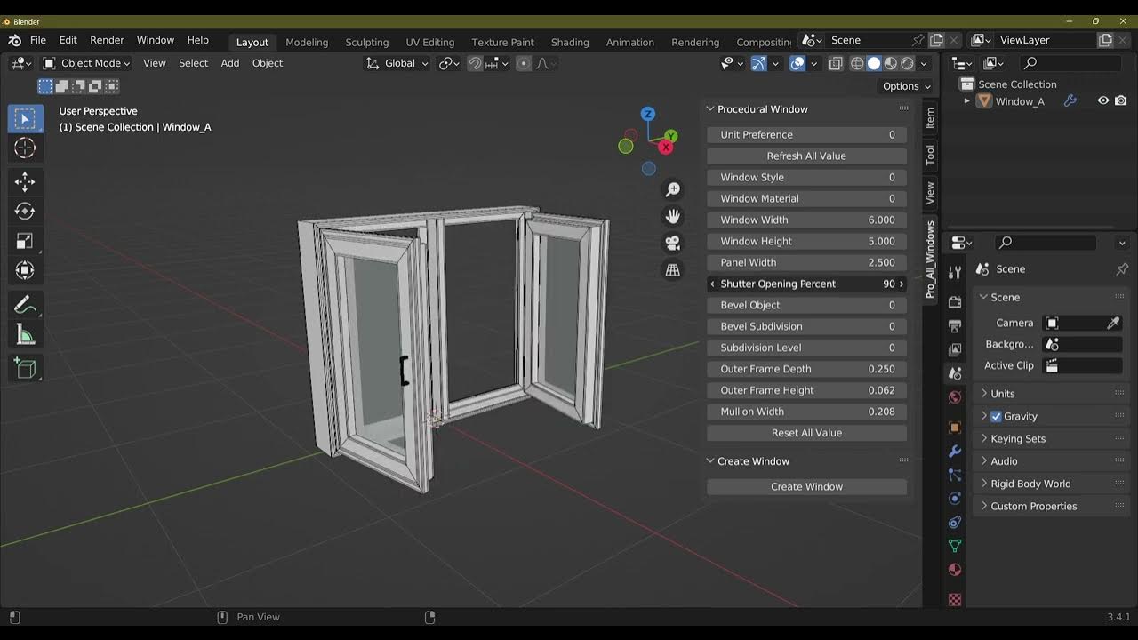 Blender Geometry Nodes | Procedural Casement Window | Aluminium UPVC Wooden - YouTube