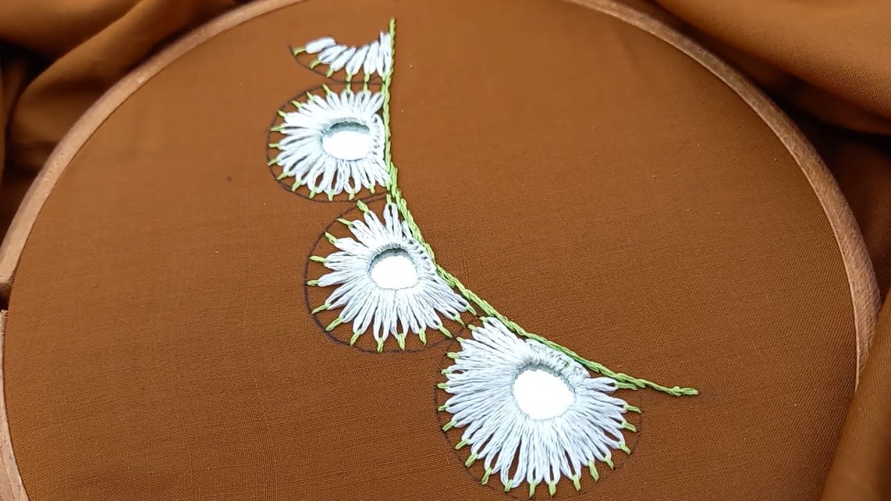 Mirror Work Neck Design Hand Embroidery/Mirror Work Embroidery Design ...