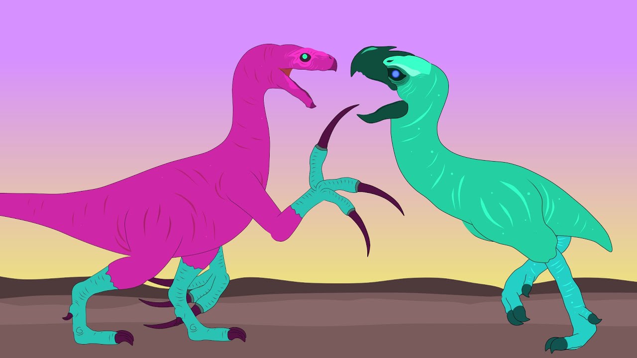 Therizinosaurus vs. Bird of Terror Phorusrhacos | Animation - YouTube