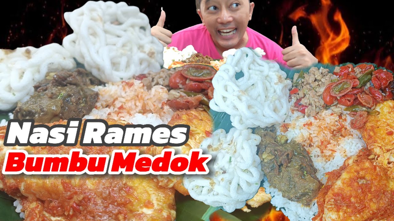 MAKAN NASI RAMES ISI KEPALA KAMBING TELOR BALADO MLINJO MEGONO - YouTube