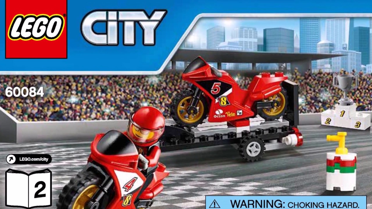 LEGO City Great Vehicles Racing Bike Transporter 60084 Instructions ...