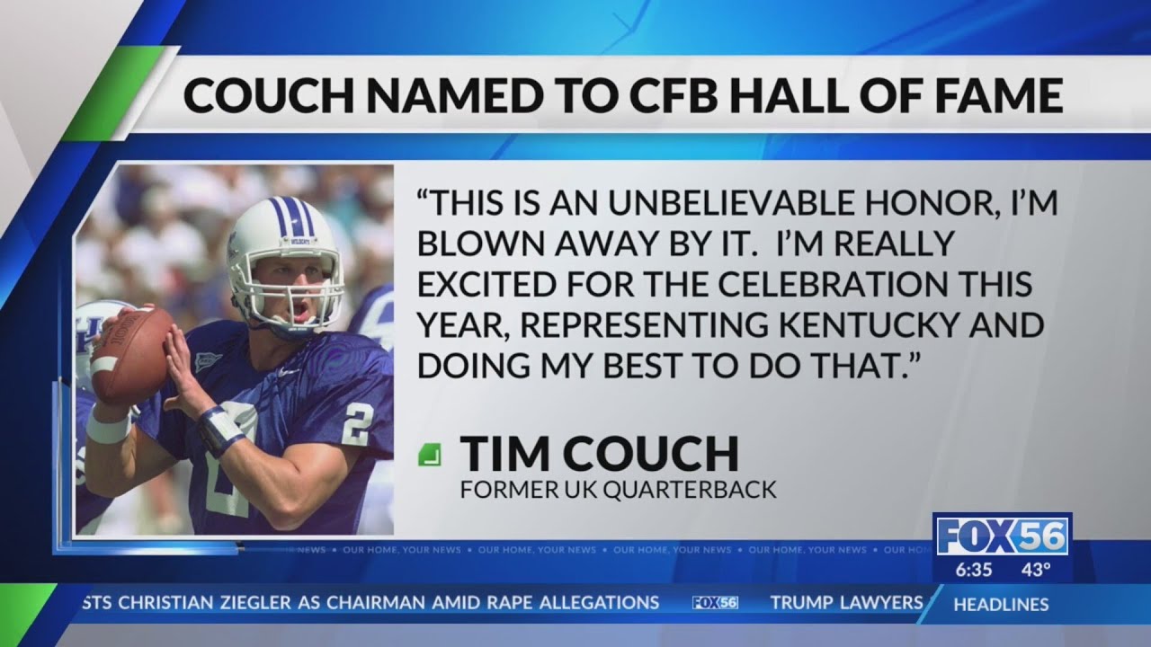 Legendary UK quarterback Tim Couch inducted into College Football Hall ...