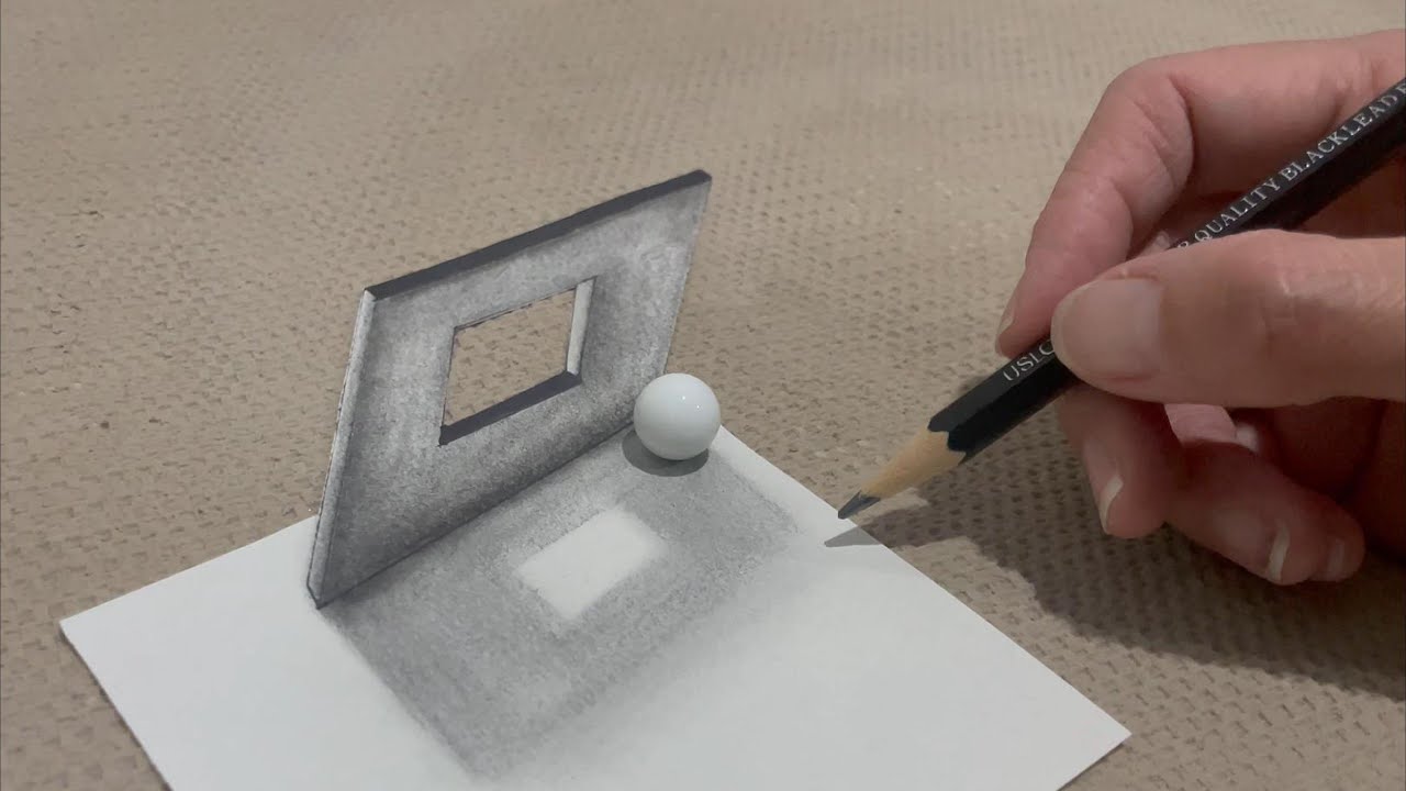 Incredible 3D Optical Illusion - Window and Ball Perspective Drawing ...