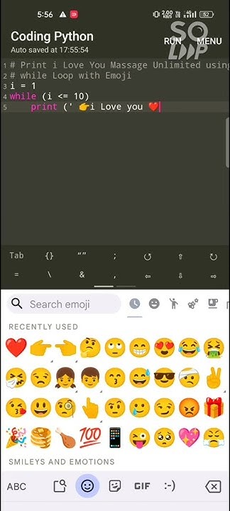 Print ( i Love You) Massage in Python using WhiLe Loop. - YouTube