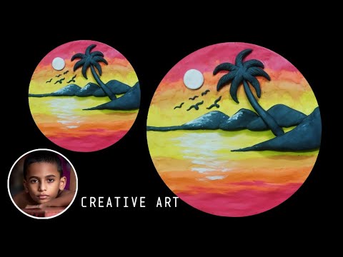 How to make a scenery with clay/easy clay modeling/hand made clay art ...