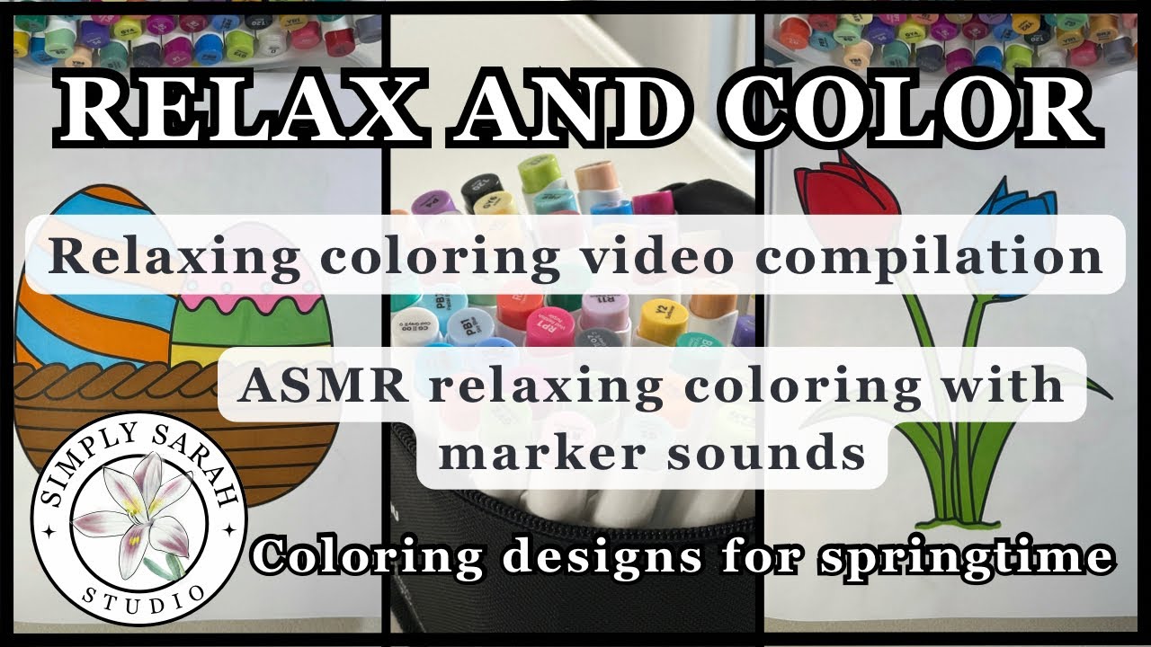 Relax and color! 🎨☺️ ASMR marker sounds | ASMR coloring compilation ...