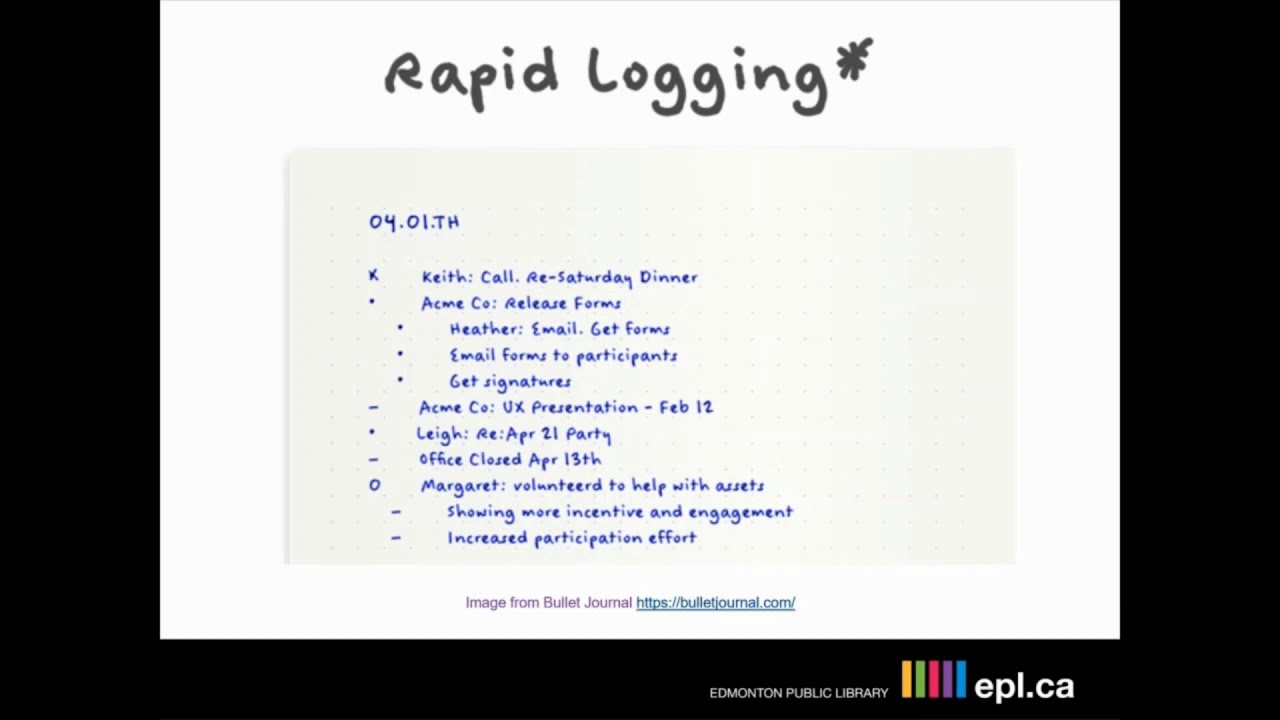 EPL from Home Bullet Journaling 101 (4/5): DAILY LOG & RAPID LOGGING ...