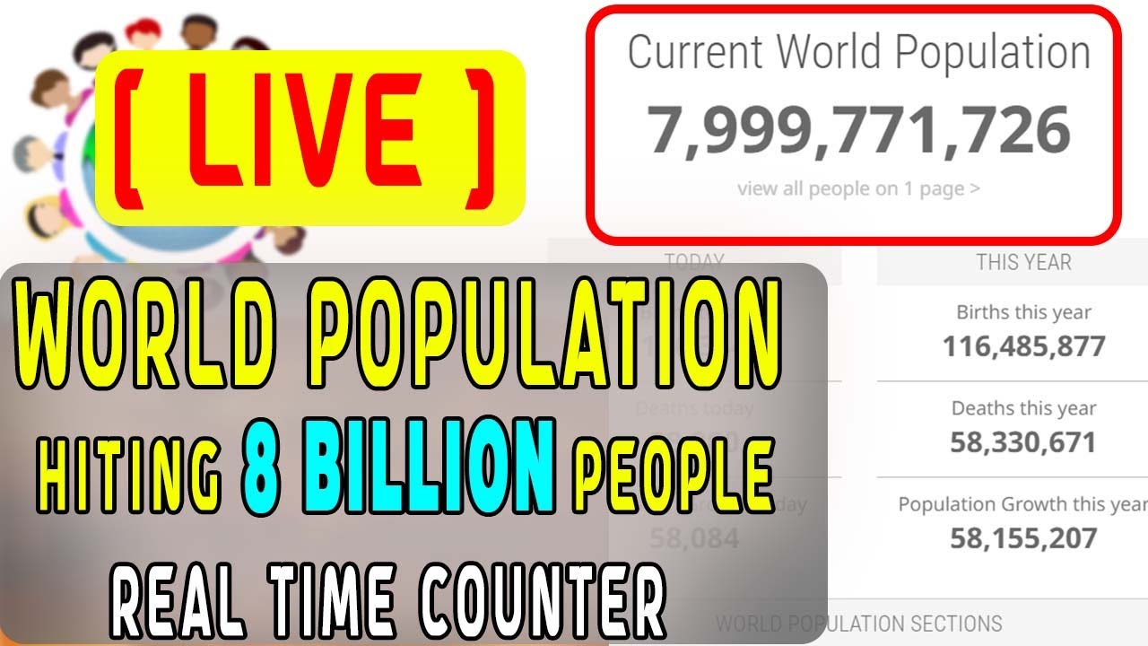 [LIVE] WORLD POPULATION HITTING 8 BILLION REAL TIME COUNTER - YouTube