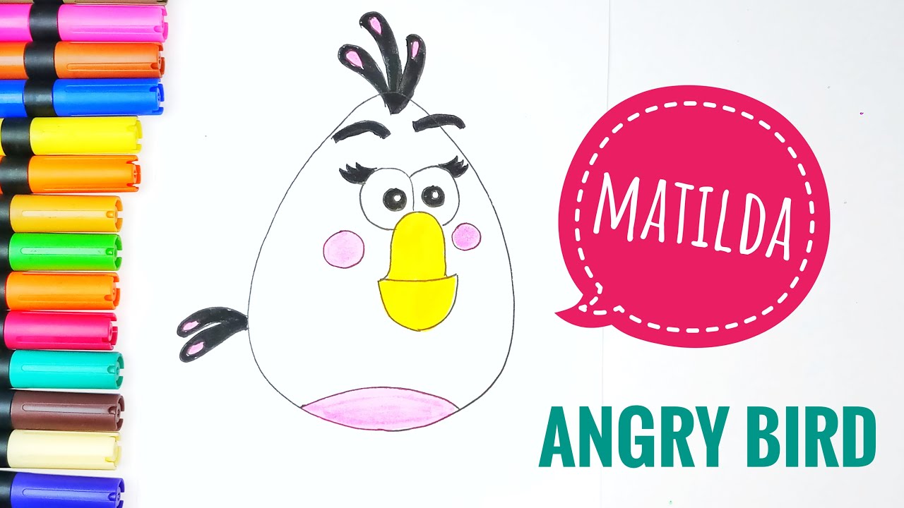 How to draw matilda angry birds | Drawing of matilda angry birds ...
