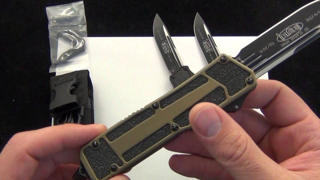 Microtech Navy Scarab Out The Front - YouTube