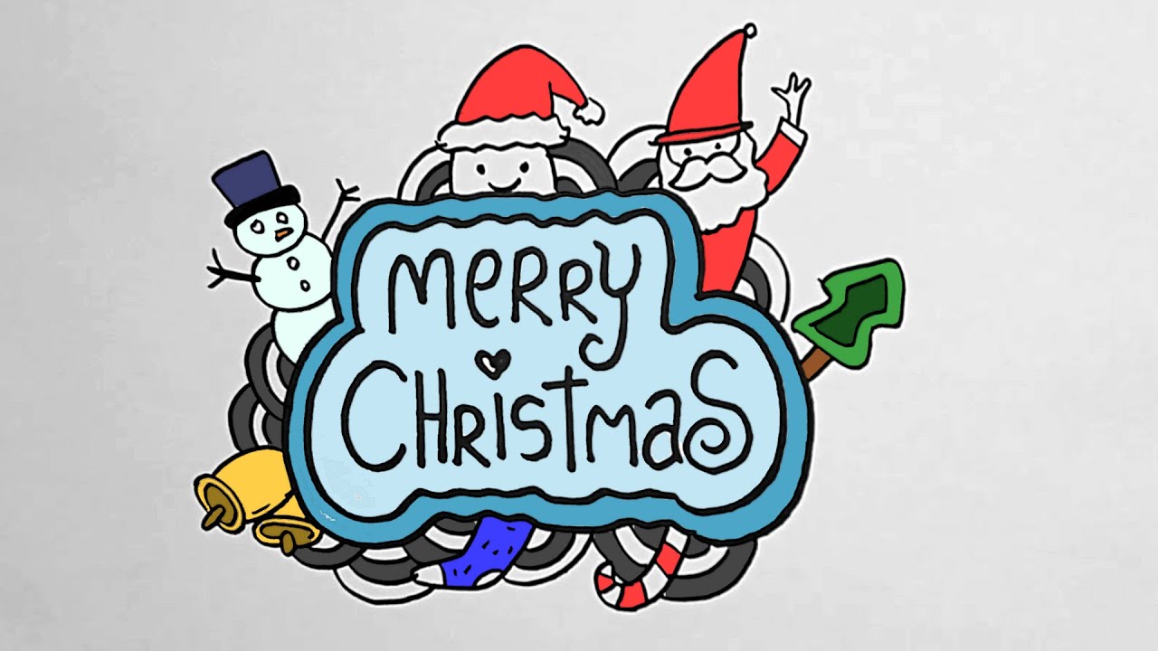 How to Draw CHRISTMAS DOODLE Step by Step - YouTube