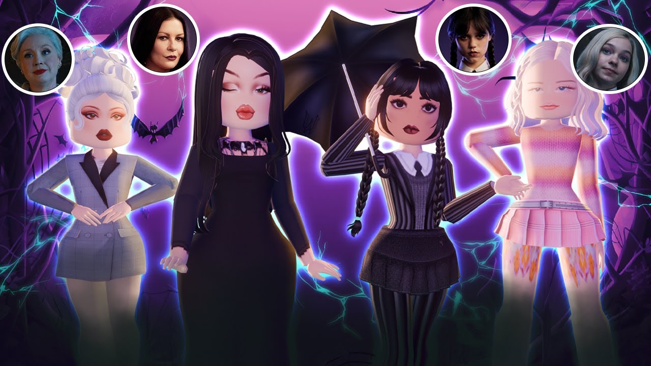 ¡Sólo puedes VESTIRTE de MERLINA en DRESS TO IMPRESS! #teamgritón 🖤 ...