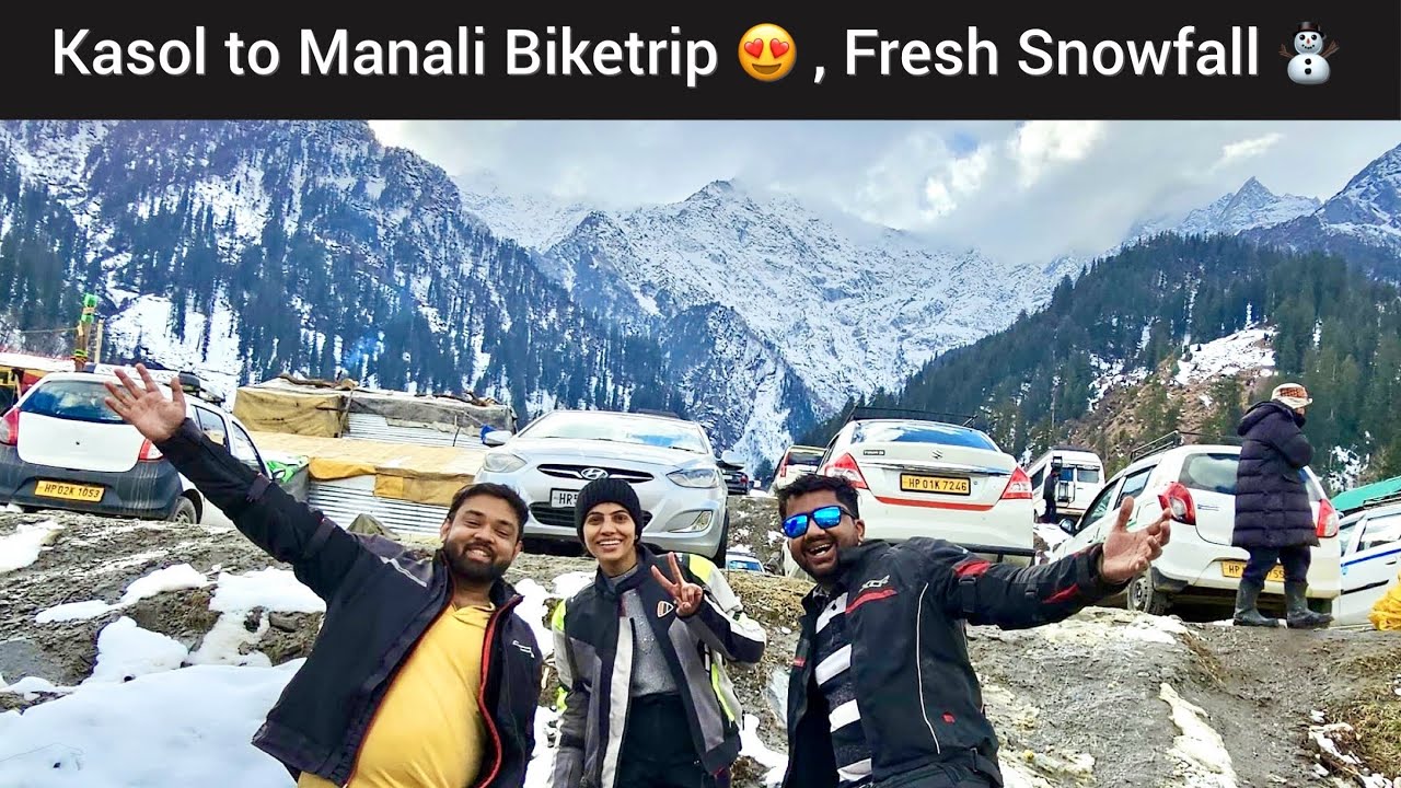 Manali By Road 🌄 | Bike Trip , Motovlog | Scenic Route 😍 Snowfall 🥶 ...